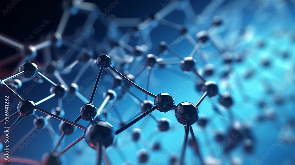 Visualization of nanotechnology and molecular structure, featuring ...