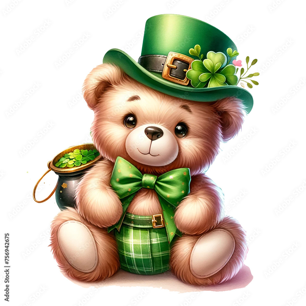 St Patricks Teddy Bear ,St Patricks, Teddy Bear Clipart, Png Floral ...