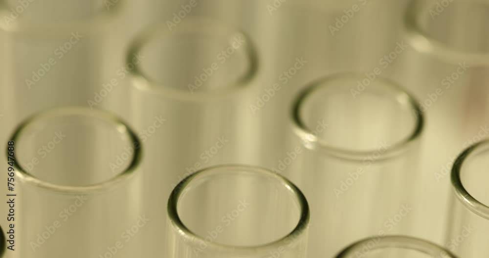 Tubes with narrow necks used for conducting experiments Stock Video ...