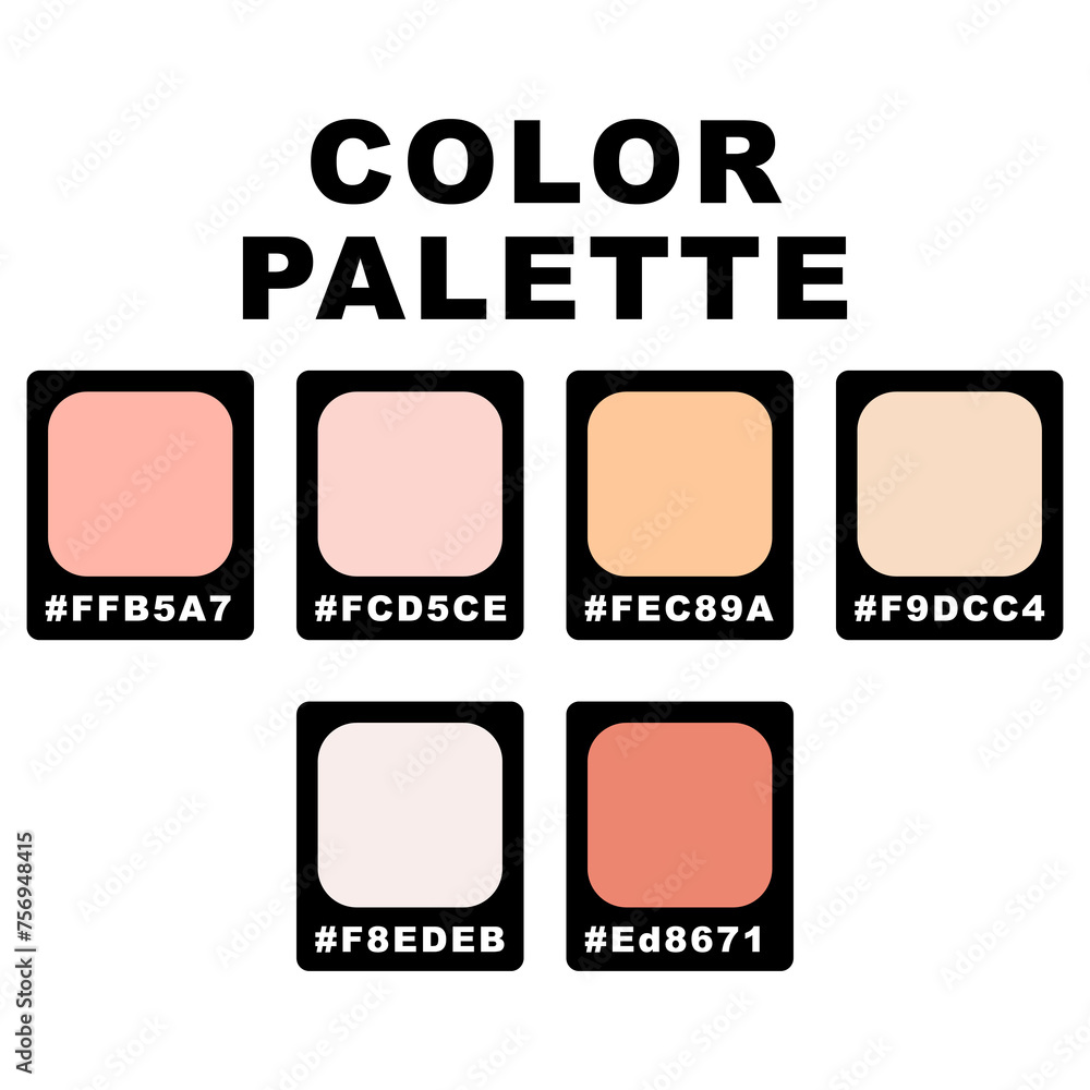 Vector illustration with palette. Color matching palette. Fashion Trend ...