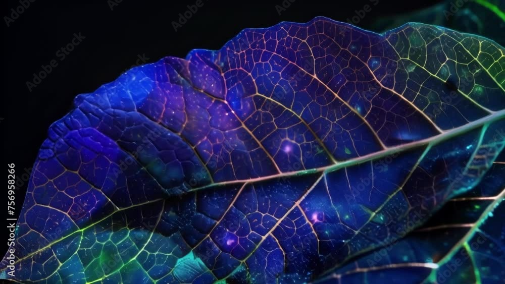 A highresolution image of a plant leaf coated with lightresponsive ...