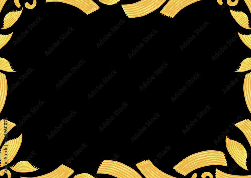 Rectangular A3 frame made of different types of Italian pasta for ...