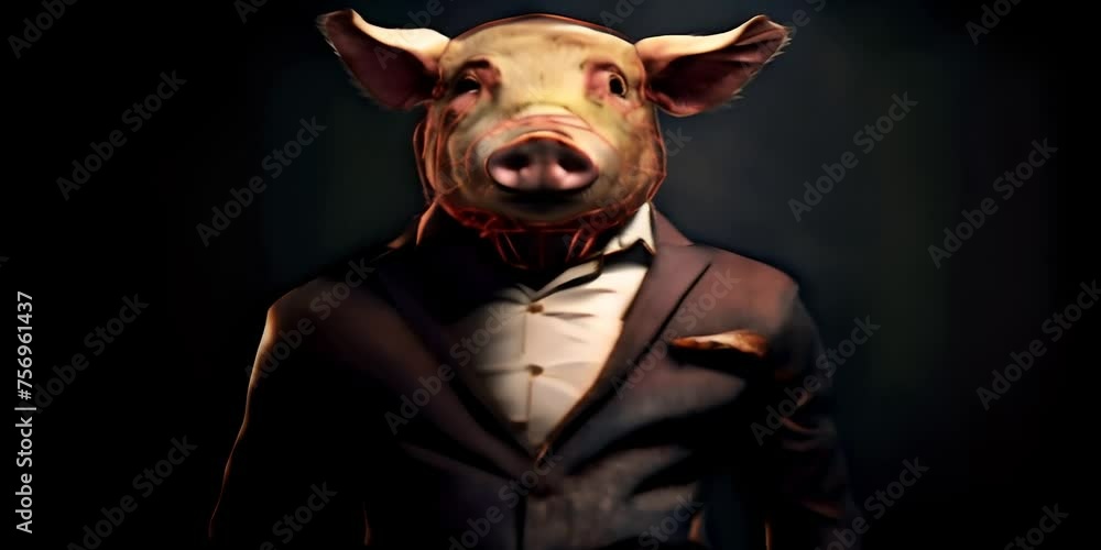 illustration creature Hybrid Chimera surreal suit business wearing body ...