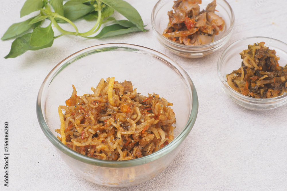 sambal goreng teri or anchovy chilli one of traditional food from ...