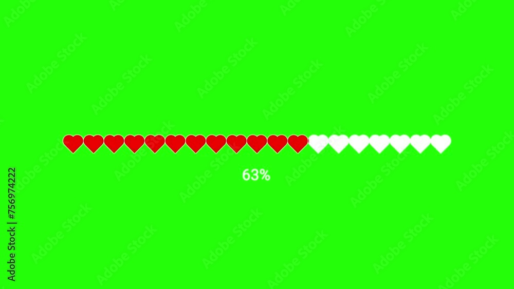 love loading bar animated loading love percentage 100 percent green ...