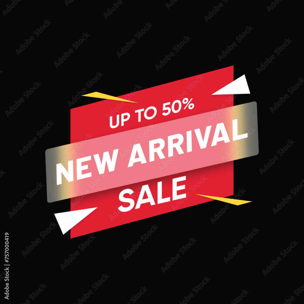 New Arrival label design in complete vector with visual appealing ...