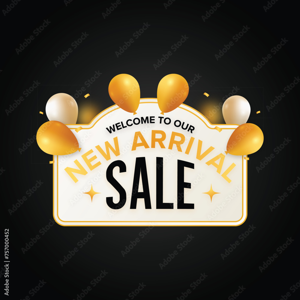 New Arrival label design in complete vector with visual appealing ...