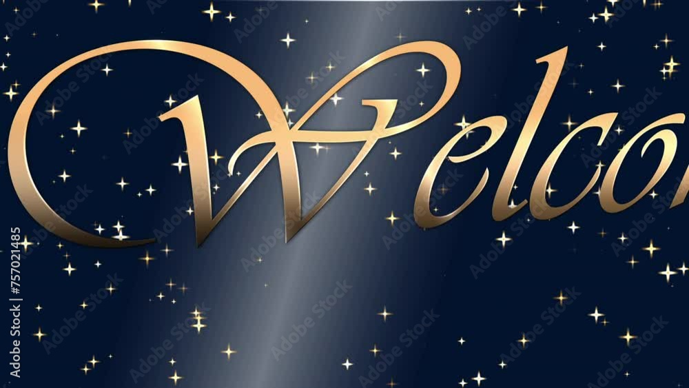Sparkling welcome Beautiful golden greeting Text Appearance from ...