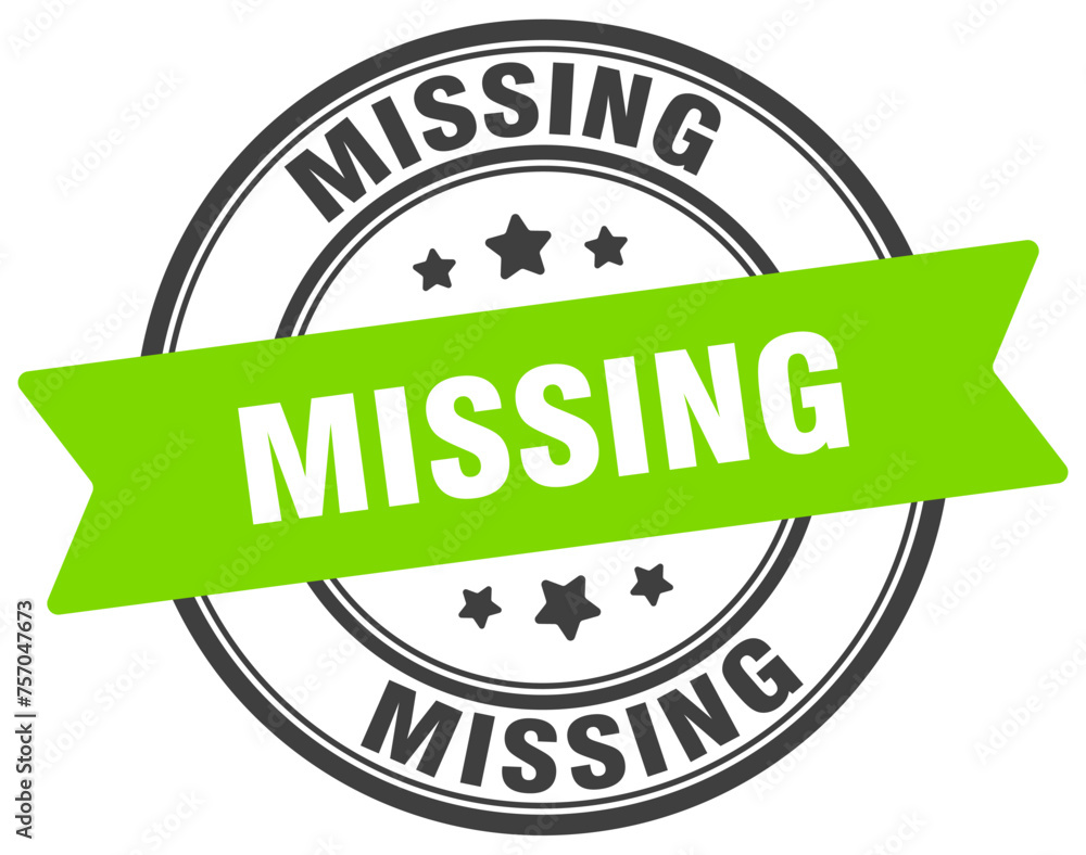 missing stamp. missing label on transparent background. round sign ...
