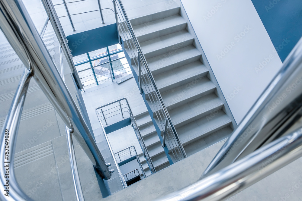 stairs emergency and evacuation exit stair in up ladder in a new office ...
