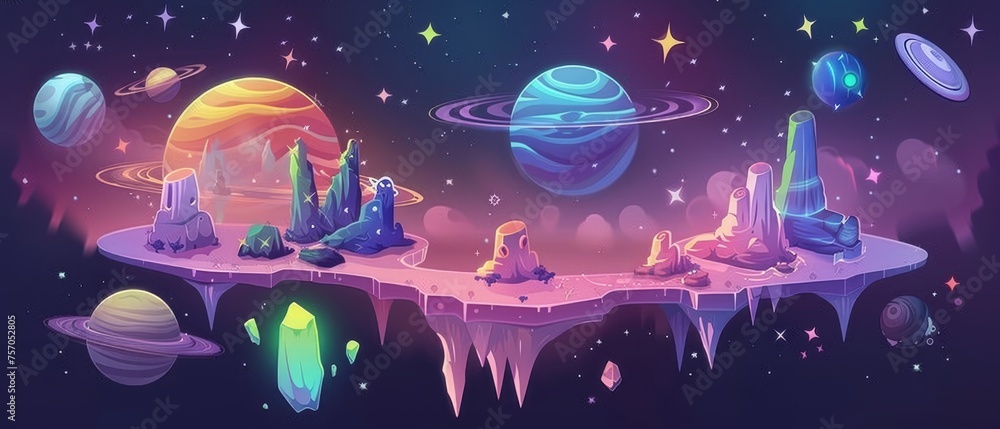 The level map of the game has floating islands and star ratings. There ...