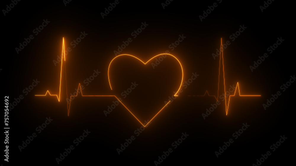 Abstract heart beats, cardiogram. Cardiology black background with red ...