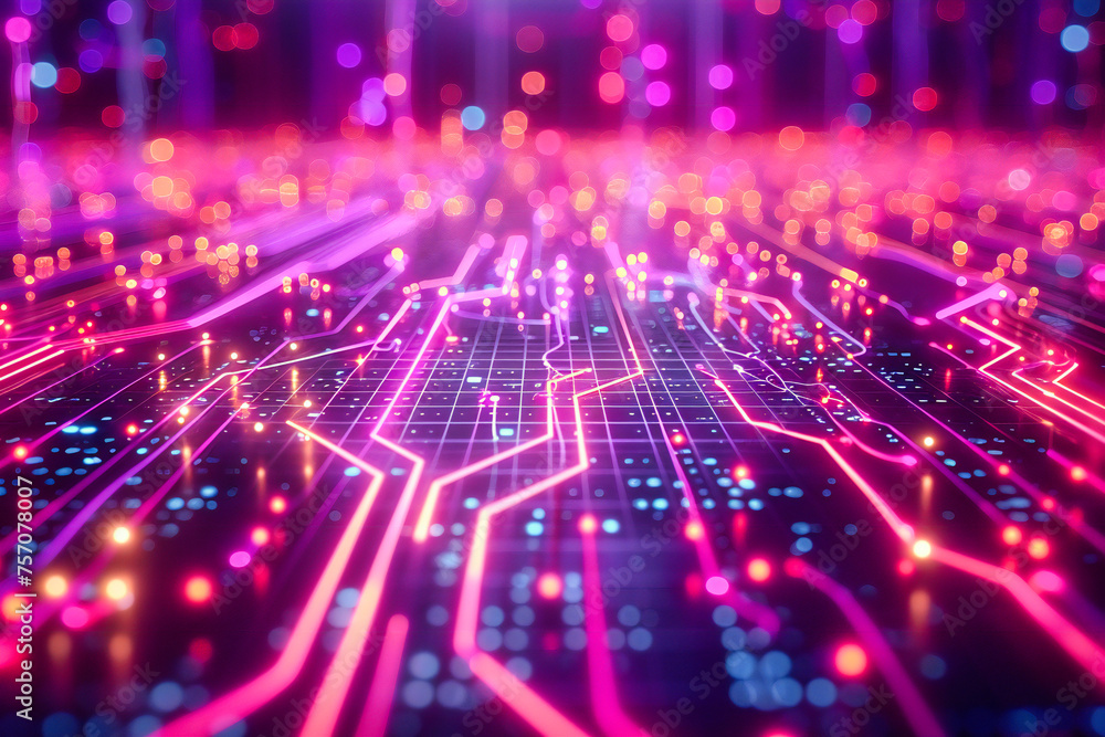 In the realm of digital networks, technologys blueprint unfolds, a ...