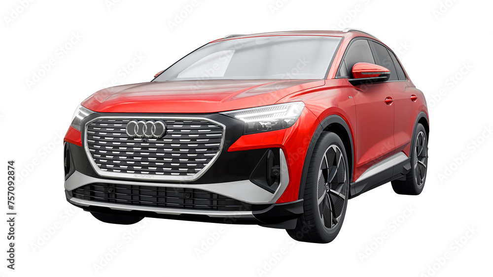 Berlin. Germany. March 11, 2024. Audi Q4 e-tron 2022. Red modern ...