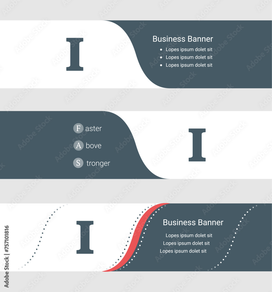 Set of blue grey banner, horizontal business banner templates. Banners ...