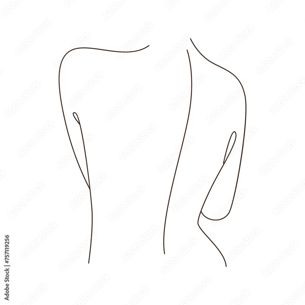 Line art woman in trendy hand-drawn abstract minimalistic style. Vector ...