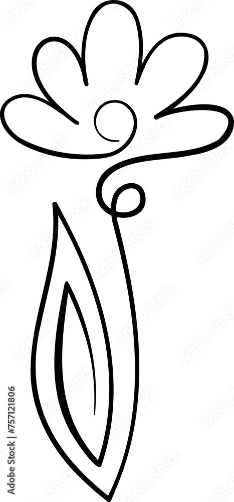 Continuous line drawing. Line art floral concept design. Flower drawing ...