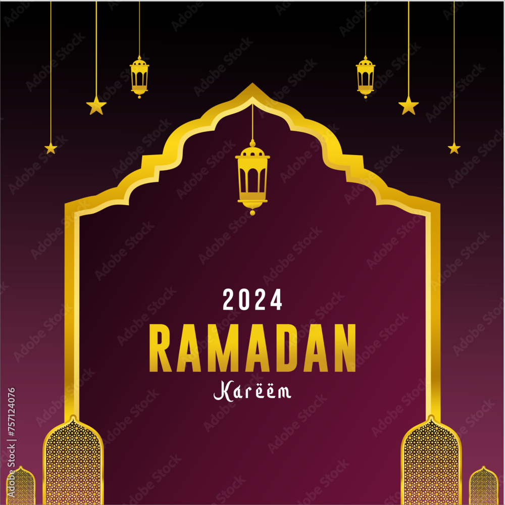 Vecteur Stock Beuatiful Ramadan Banner Vector Design With Mosque and ...