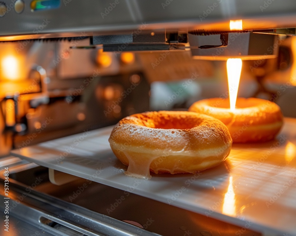 Innovative food tech lab experimenting with 3D printed donuts Stock ...
