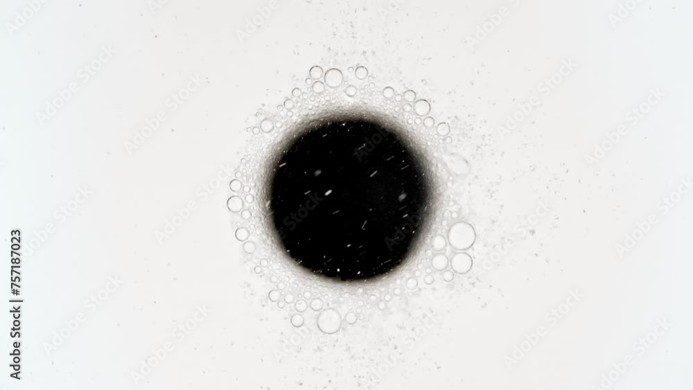 Macro shot of air bubbles in water. Close-up Effervescent tablet ...