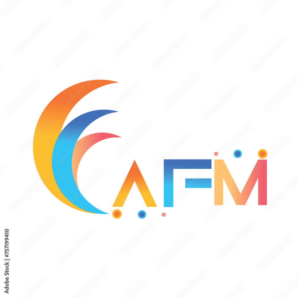 AFM letter technology logo design on white background. AFM creative ...