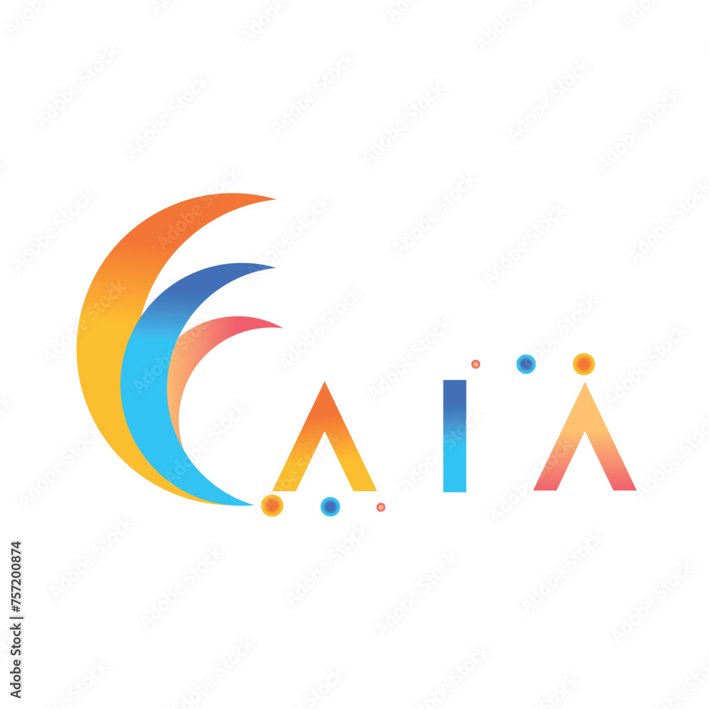 AIA letter technology logo design on white background. AIA creative ...