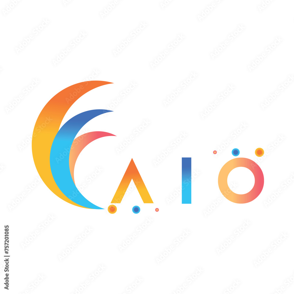 AIO letter technology logo design on white background. AIO creative ...