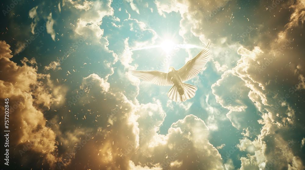 Jesus' baptism by John, depicted with the heavens opening and the Holy ...