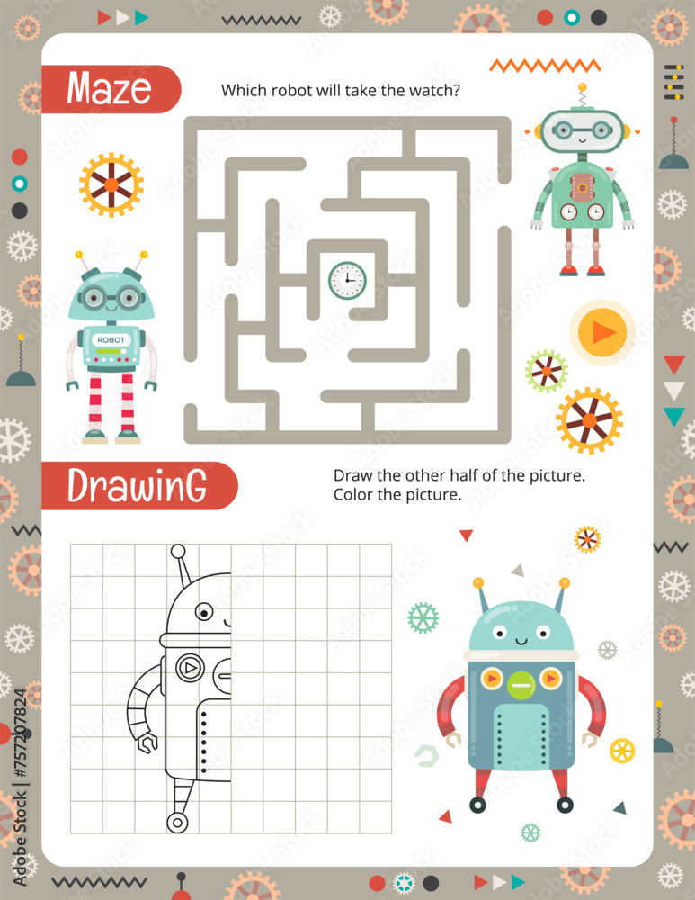 Robot Activity Pages for Book. Printable worksheet with Robots ...