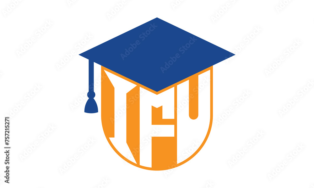 IFU initial letter academic logo design vector template. school college ...