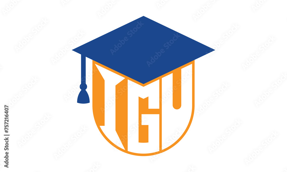 IGU initial letter academic logo design vector template. school college ...