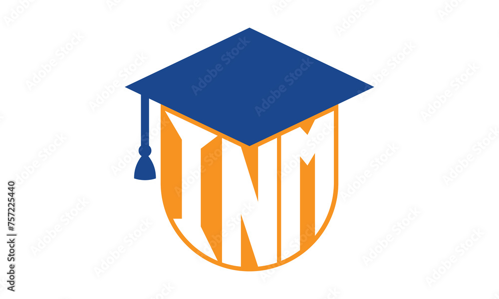 INM initial letter academic logo design vector template. school college ...