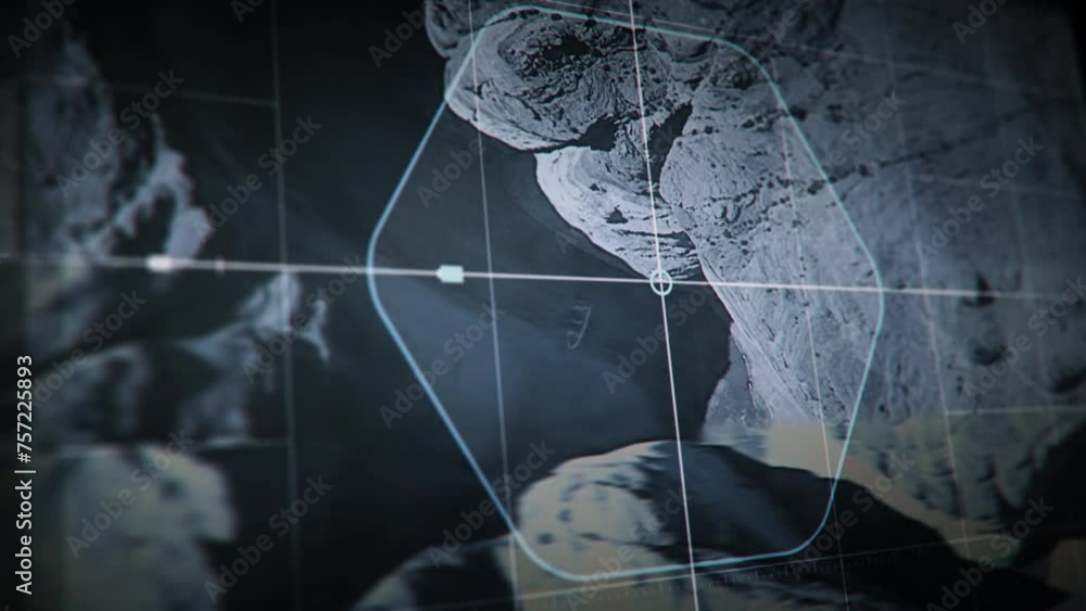 Vidéo Stock Satellite is flying above the selected area for coordinates ... Vidéo Stock Satellite is flying above the selected area for coordinates ...