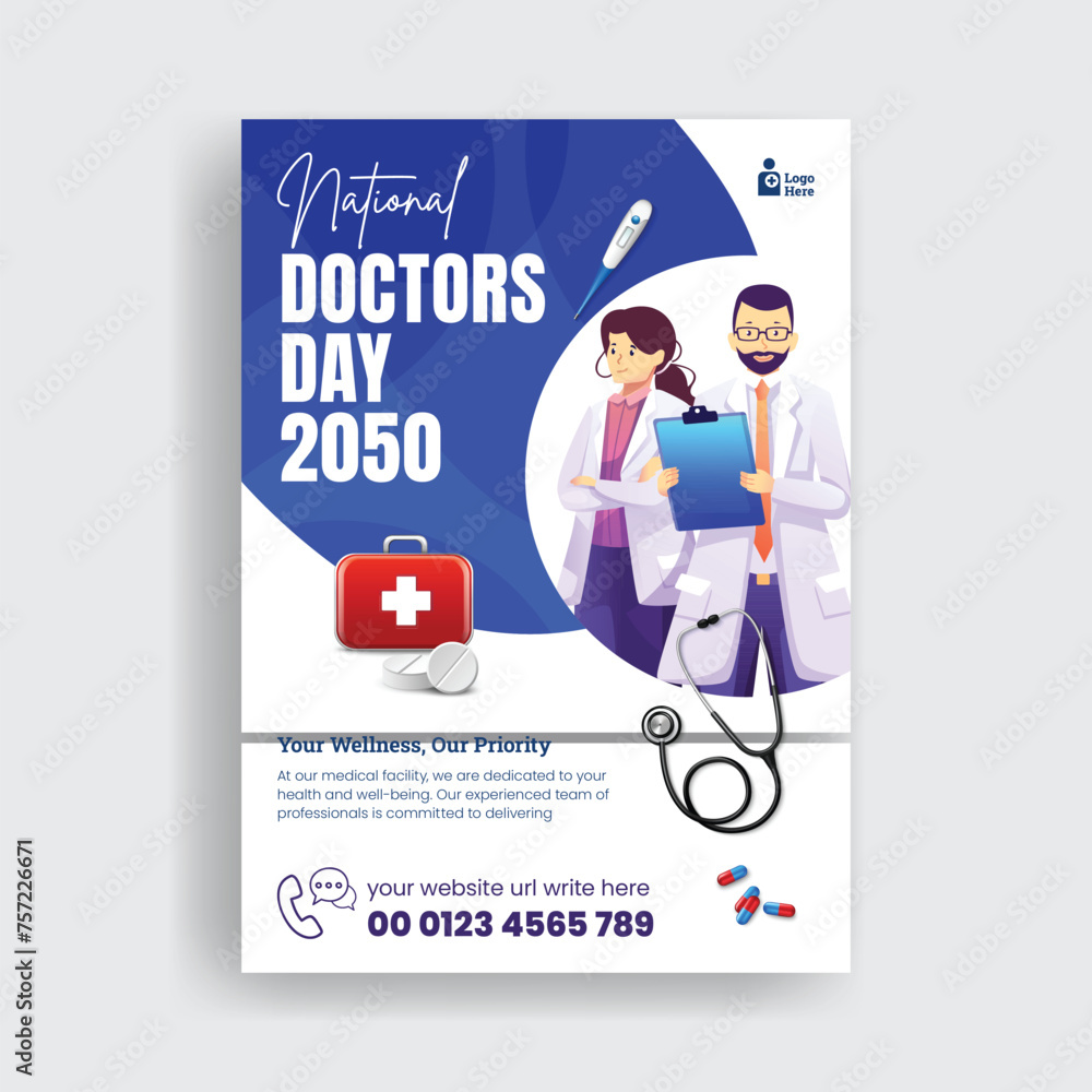 Doctors Day and medical healthcare Editable print flyer or poster ...