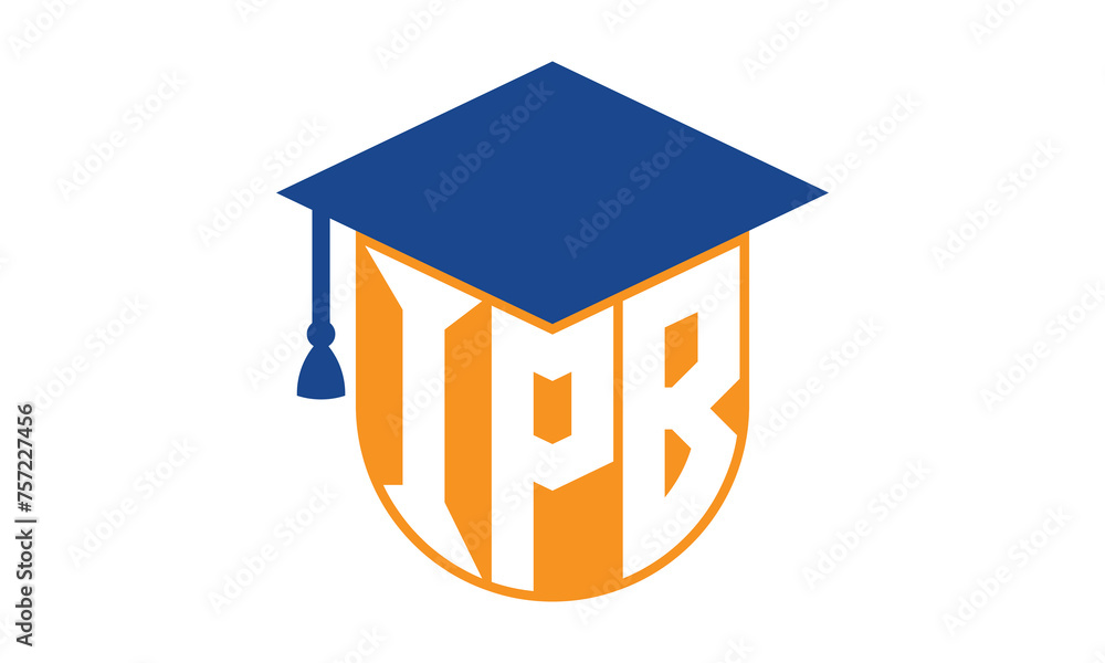 IPB initial letter academic logo design vector template. school college ...