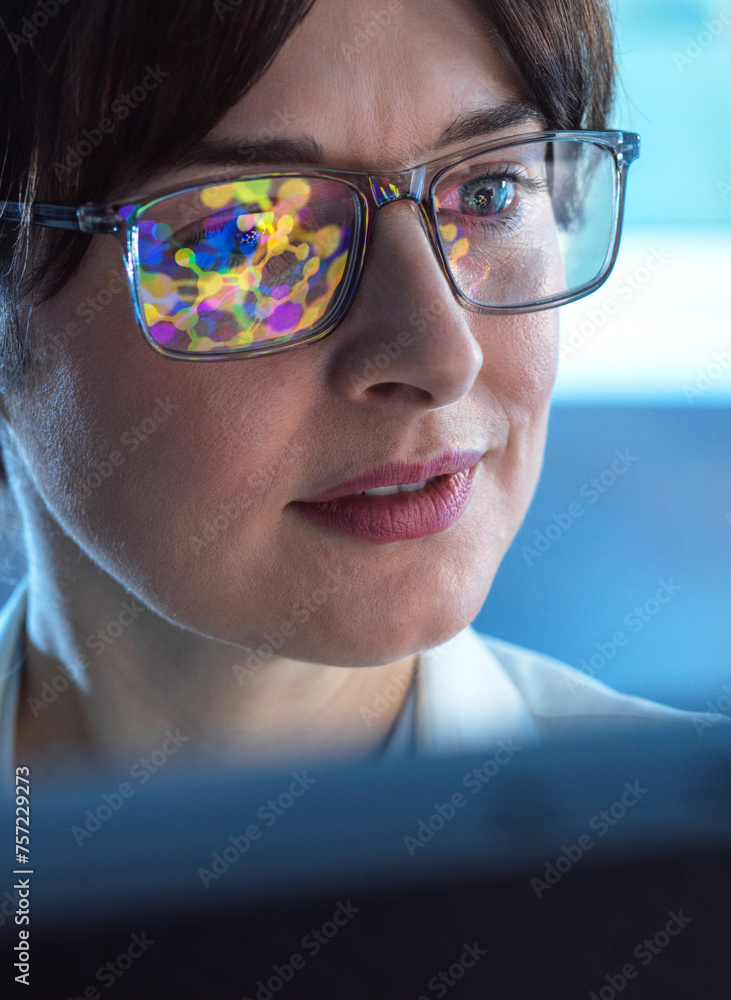 Female STEM scientist using artificial intelligence to design a ... Female STEM scientist using artificial intelligence to design a ...