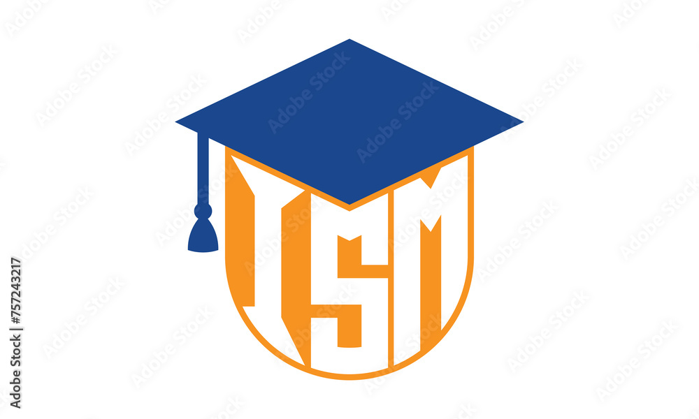 ISM initial letter academic logo design vector template. school college ...