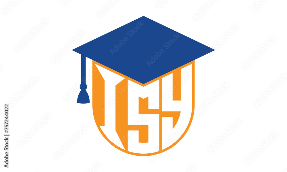 ISY initial letter academic logo design vector template. school college ...