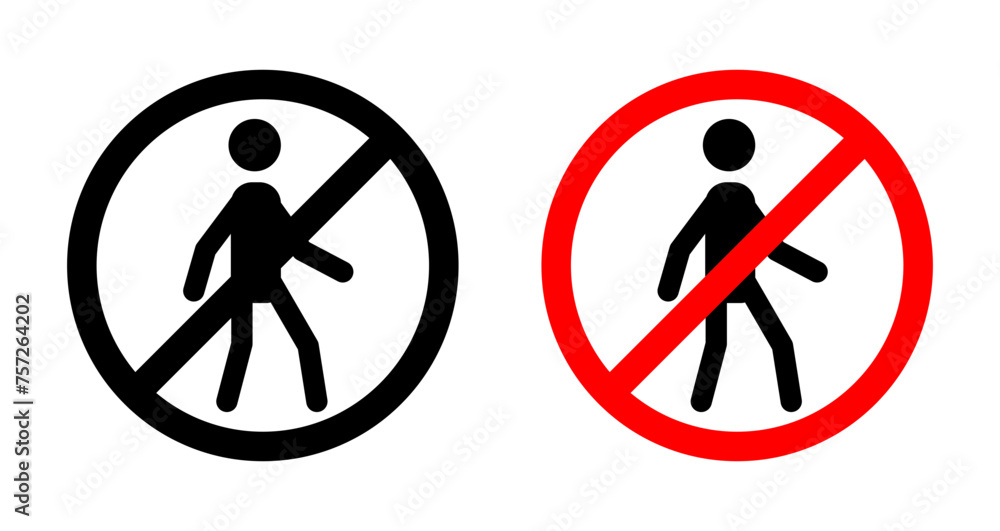 No Entry Vector Illustration Set. Forbidden Access and Deny Entry sign ...