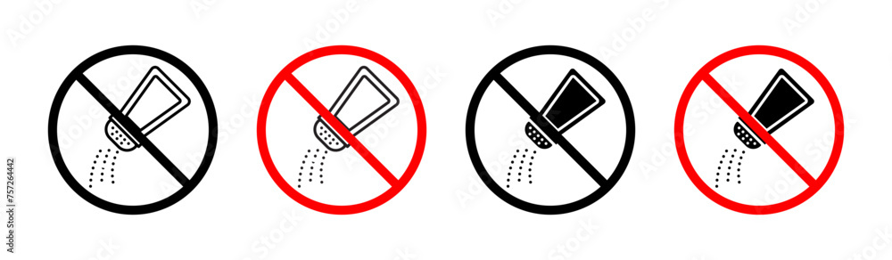 Salt Usage Advisory Vector Illustration Set. High Sodium Consumption ...