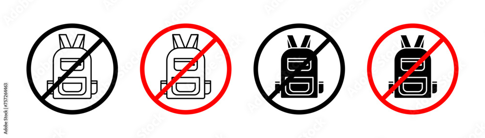 Vecteur Stock Backpack Carriage Limitation Vector Illustration Set ...