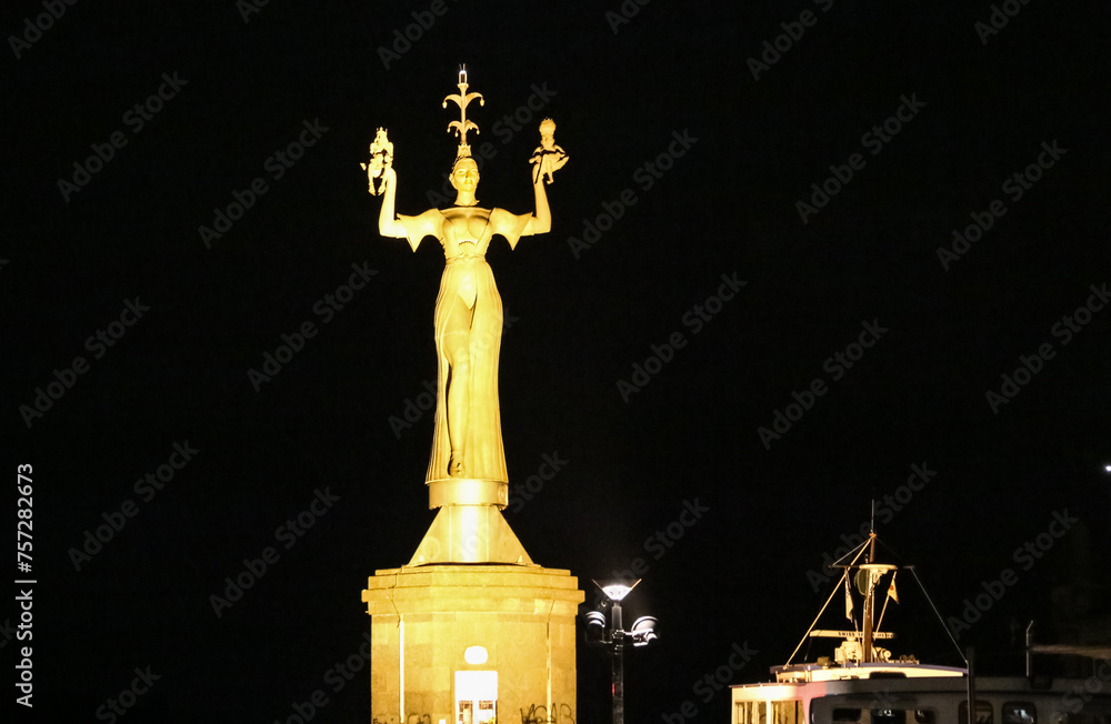 Great close-up view of the famous Imperia statue at the harbour ...