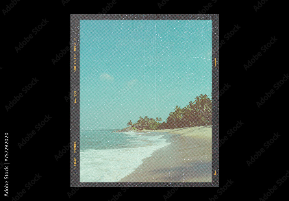 Analog Film Frame Photo Effect Mockup Template Retro Texture Vintage ...