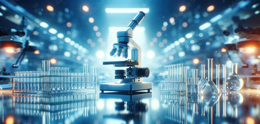 State of the art lab equipment focusing on microscopic analysis for ...