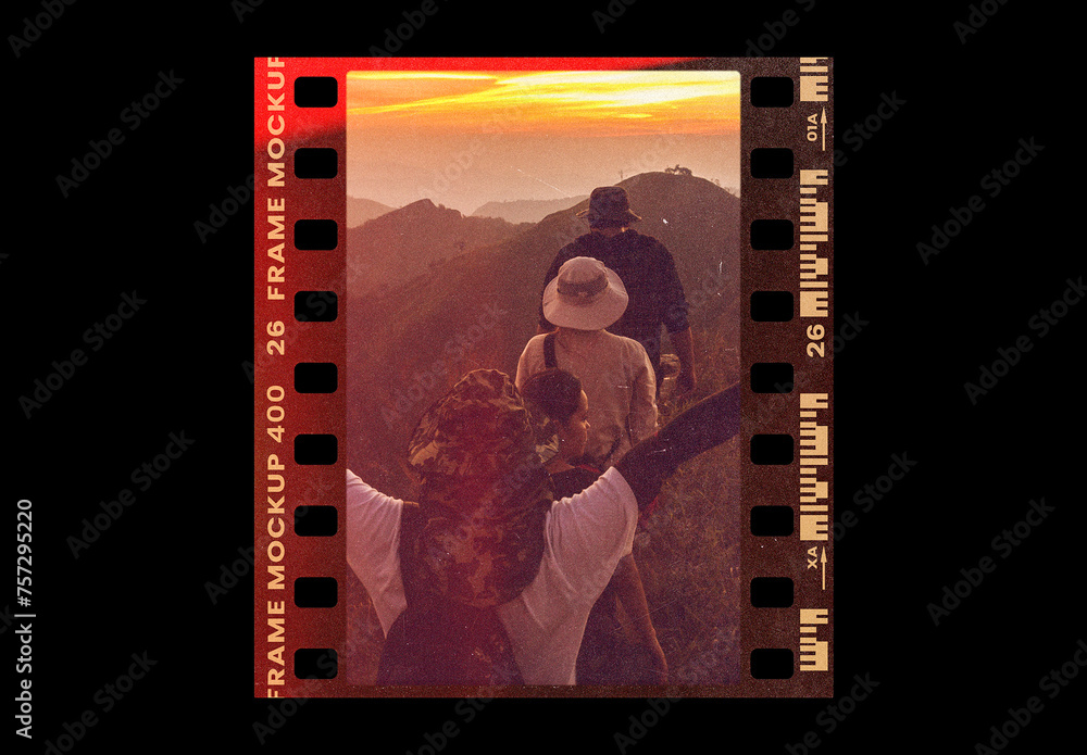 Analog Film Frame Photo Effect Mockup Template Retro Texture Vintage ...