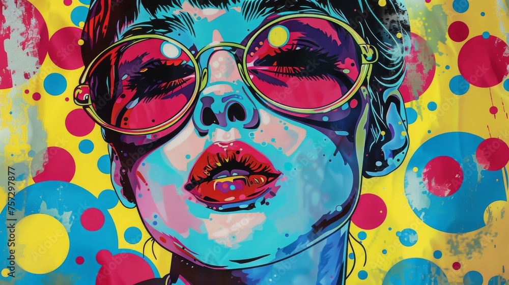 hyperpop art, woman, face, 16:9 Stock Illustration | Adobe Stock