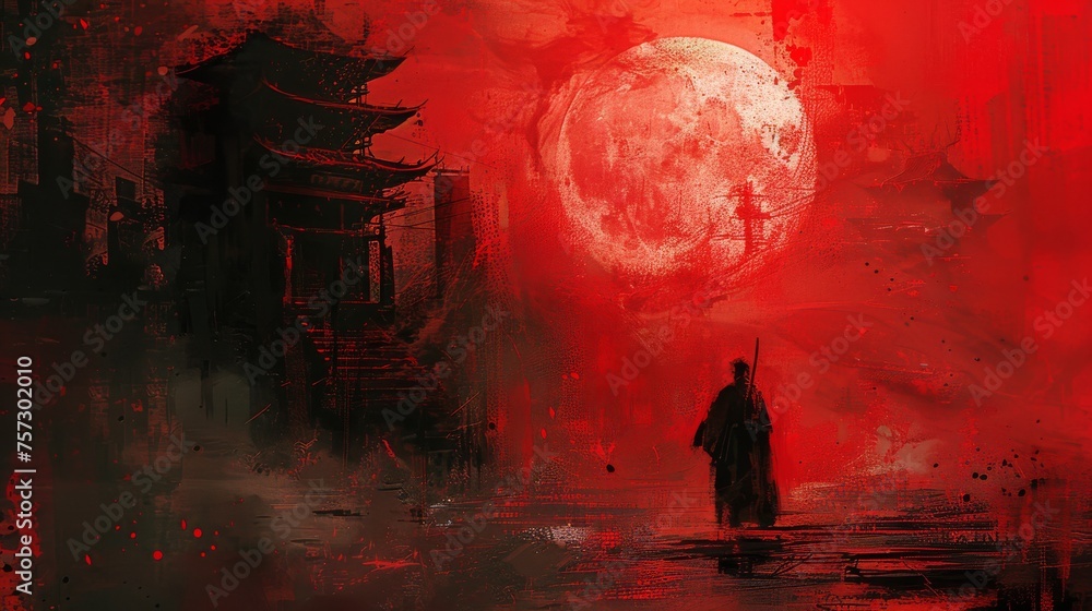 Epic Samurai Nightmare: Abstract background evoking the tension and ...