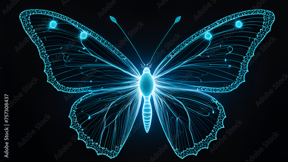 Glowing neurons morph into a butterfly for a greener future Stock ...