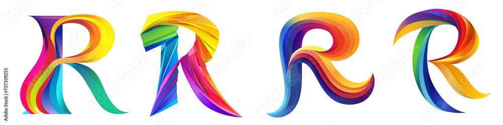 Letter R with colorful gradients, Logo design, alphabet, isolated on a ...
