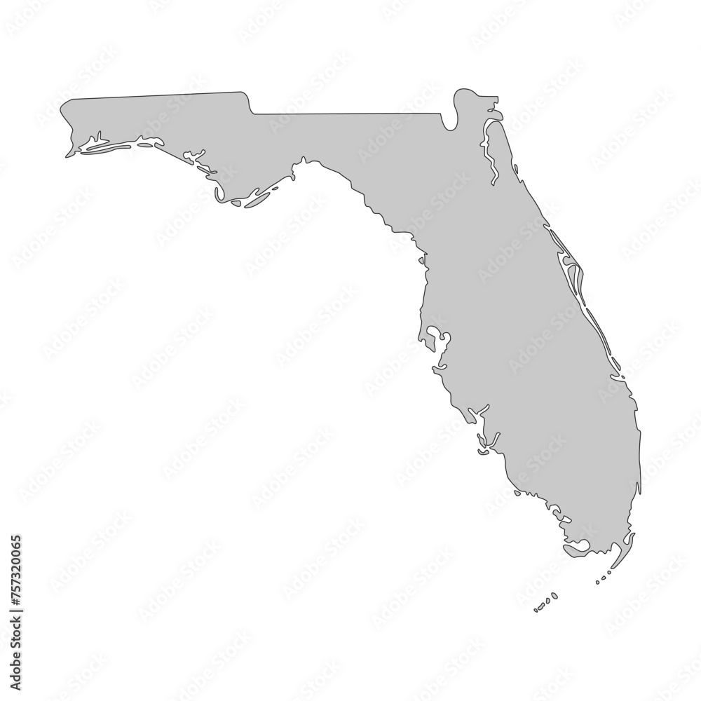 United States of America, Florida state, map borders of the USA Florida ...
